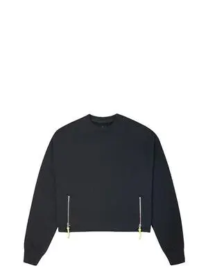 CONVERSE Mountain Club Crewneck Sweatshirt With Zip Detail - Black