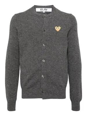 Play Comme Des Garcon COMME Des GARCONS PLAY Gold Heart Cardigan Grey
