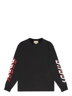 Gucci Cotton T-shirt With Mirror Print - Black