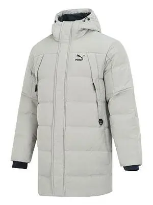 PUMA Hooded Down Coat - Grey/green
