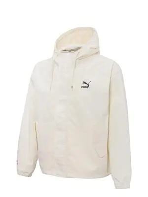 PUMA Hooded Windbreaker Jacket - White/black