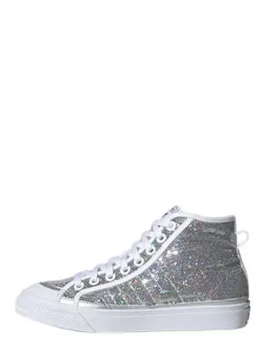 Adidas Adidas Nizza High Top Sneakers With Sequined Embellishment Silver