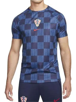 Nike Croatia Dri-fit Pre-match Soccer Top - Blue