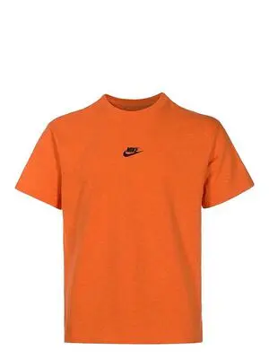 Nike Ss22 Solid Color Embroidered Small Label Round Neck Casual Loose Short Sleeve Orange T-shirt - Multi-color