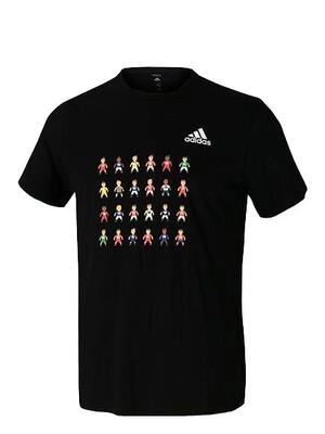 Adidas 8-bit Tee Printing Sports Short Sleeve - Black