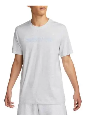 Nike Solid Color Logo Alphabet Pattern Printing Round Neck Casual Short Sleeve Light Grey T-shirt - Multi-color