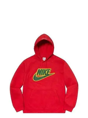 Supreme Supreme X Nike Leather Appliqu Hooded Sweatshirt Red