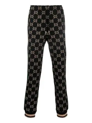 Gucci Gg Jersey Cotton Jogging Pant 'black Camel - Black/camel