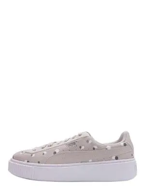 PUMA Suede Platform Sneakers With Polka Dot Detail - Silver