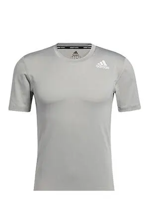 Adidas Solid Color Logo Printing Casual Round Neck Short Sleeve Gray T-shirt - Default Color