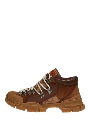 Gucci Flashtrek Lace-up Sneakers - Brown/beige/brick Red