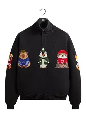 Kith Kithmas 2025 Animals Wyona Quarter Zip Sweater - Black