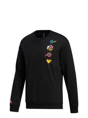 Adidas Round Neck Graphic Pullover - Black