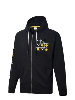 PUMA Casual Hooded Jacket With Printed Detail - Black