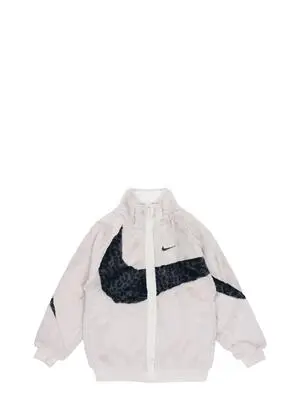Nike Faux Fur Jacket With Large Swoosh Detail - Default Color