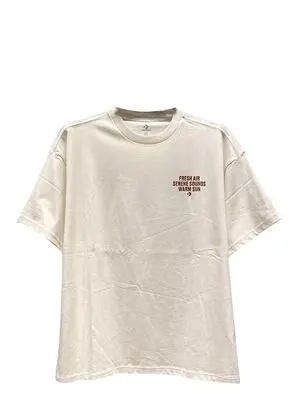 CONVERSE Graphic Print Crewneck T-shirt - Beige/red