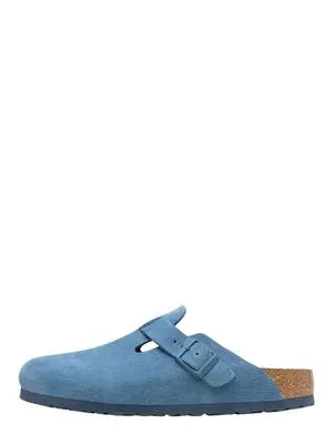 BIRKENSTOCK Birkenstock Boston Soft Footbed Suede Leather Clogs Blue