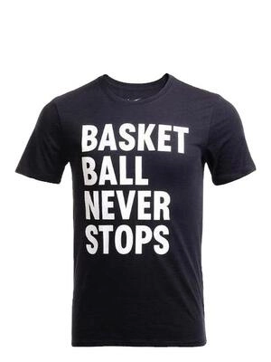 Nike Alphabet Casual Round Neck Short Sleeve Black T-shirt - Default Color