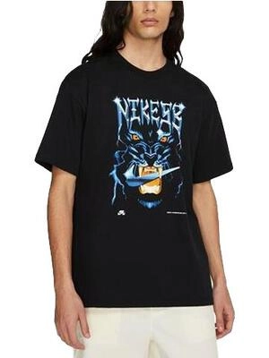 Nike Skateboard Sports Printing Knit Short Sleeve - Black