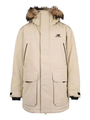 NEW BALANCE Long Down Coat - Beige/black