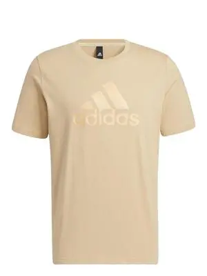 Adidas Solid Color Large Logo Printing Athleisure Casual Sports Short Sleeve Brown - Multi-color