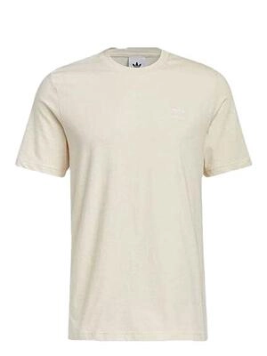Adidas Originals Solid Color Logo Athleisure Casual Sports Round Neck Short Sleeve Creamy White T-shirt - Default Color