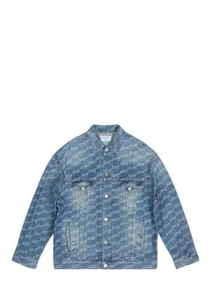 Balenciaga Bb Monogram Denim Jacket - Blue