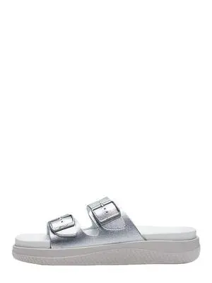 LI-NING Clap Buckled Platform Slides - Silver