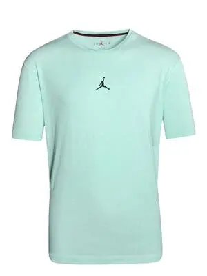 JORDAN Solid Color Logo Round Neck Pullover Short Sleeve Mint Green T-shirt - Multi-color