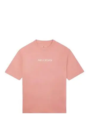 JORDAN Solid Color Alphabet Logo Printing Round Neck Short Sleeve Pink T-shirt - Multi-color