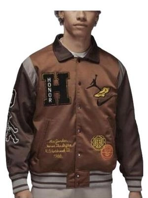 JORDAN X Htg Embroidered Bomber Jacket - Tan