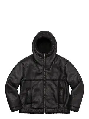 Supreme Faux Shearling Hooded Jacket - Black