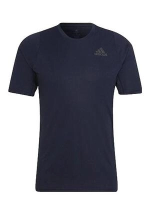 Adidas Solid Color Logo Athleisure Casual Sports Round Neck Short Sleeve Navy Blue T-shirt - Multi-color