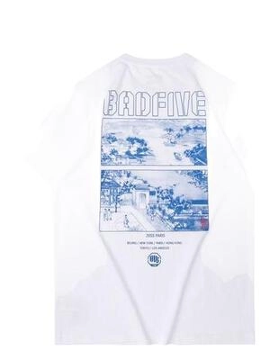LI-NING Bad Five Sports Short Sleeve Tee 'white Blue - White/blue
