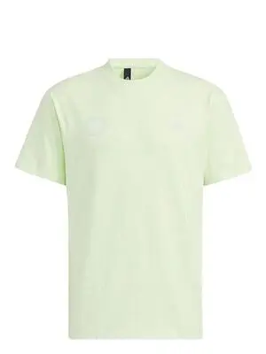 Adidas Solid Color Chinese Printing Athleisure Casual Sports Short Sleeve White - Multi-color
