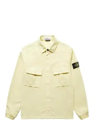 Stone Island Compass Patch Flap Pocket Shirt - Yellow