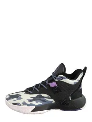 ANTA Mid Top Basketball Sneakers - White/black/purple