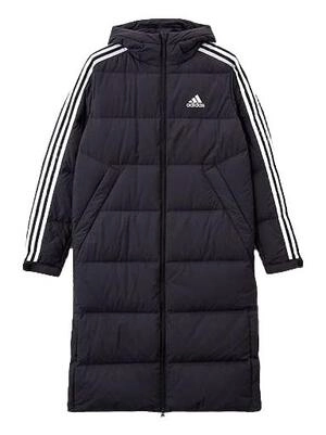 Adidas Long Down Puffer Jacket With Hood - Black