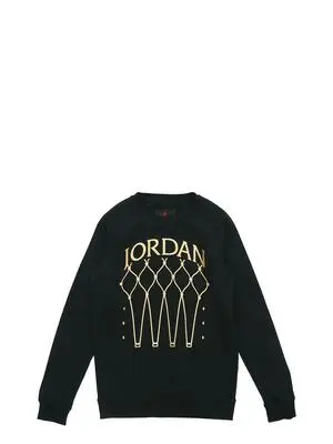 JORDAN Fleece Knit Crewneck Sweatshirt - Black