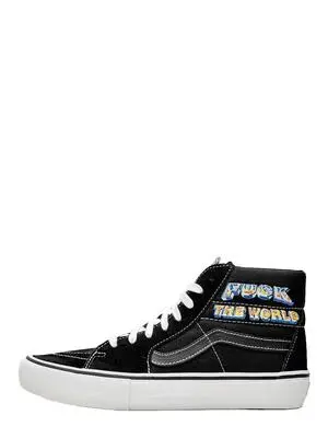 VANS Supreme X Sk8-hi "fuck The World" High Top Sneakers - Black