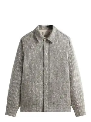 Kith Ss24 Slub Boucle Boxy Collared Overshirt - Ink