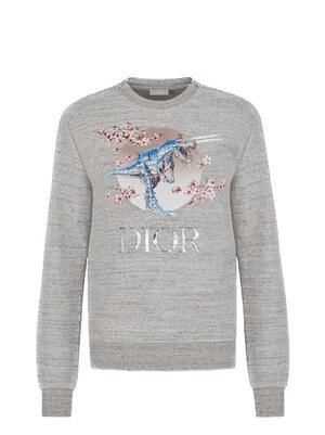 Dior Tyrannosaurus Rex Cherry Blossom" Sweatshirt - Grey