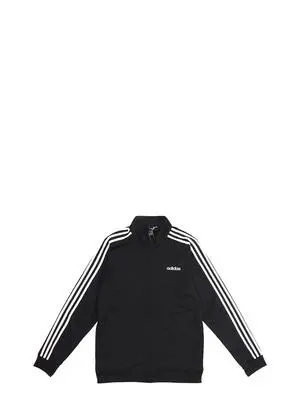 Adidas Knit Stand Collar Logo Track Jacket - Black