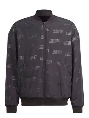 Adidas Embossed Reversible Bomber Jacket - Black