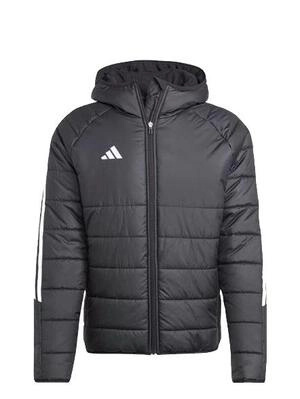 Adidas Puffer Jacket With Hood And Stripes Black
