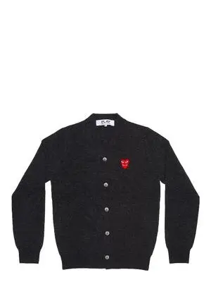 Play Comme Des Garcon Cardigan With Emblem - Grey