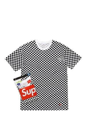 Supreme Hanes Tagless Checkered Tee 'black White - Black/white