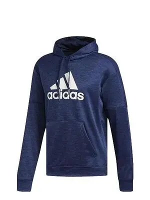 Adidas Pullover Hoodie With Large Logo - Dark Blue