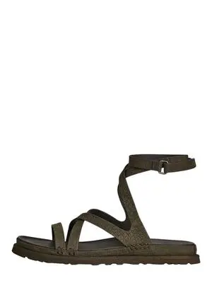UGG UGG GoldenGaze Embossed Ankle Wrap Sandals Dense Smoke