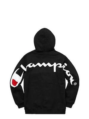Supreme Supreme X Champion Hooded Sweatshirt Black/white